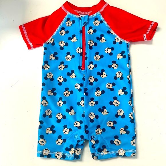 Disney | Swim | Mickey Mouse One Piece Disney Rash Guard Swimsuit ...